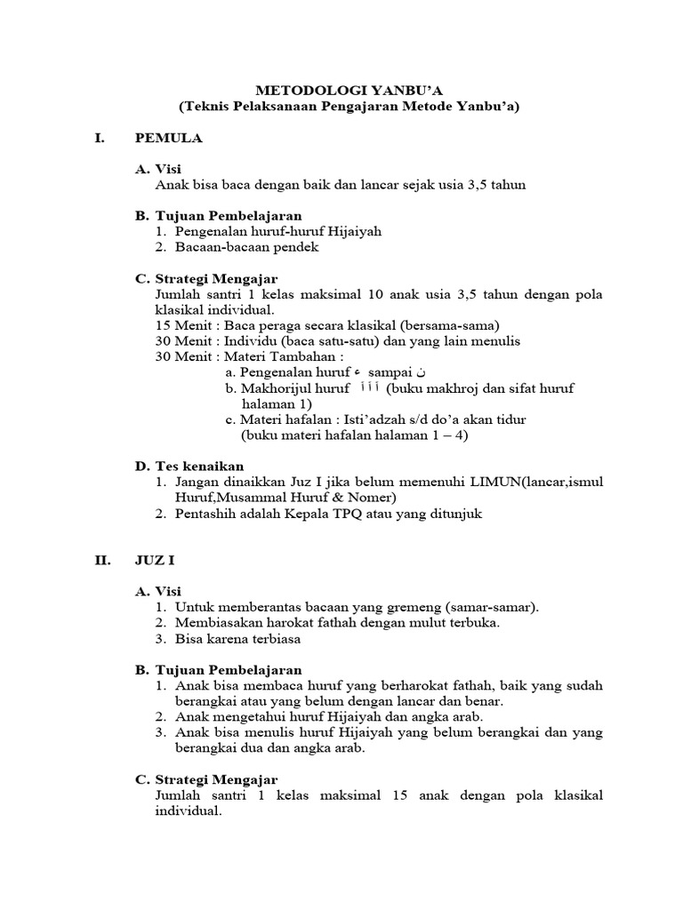 Metodologi Yanbu'a | PDF