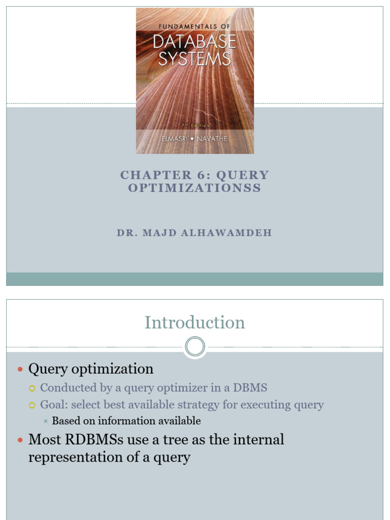 CH 7 Query Optimizations | PDF | Mathematical Optimization | Databases