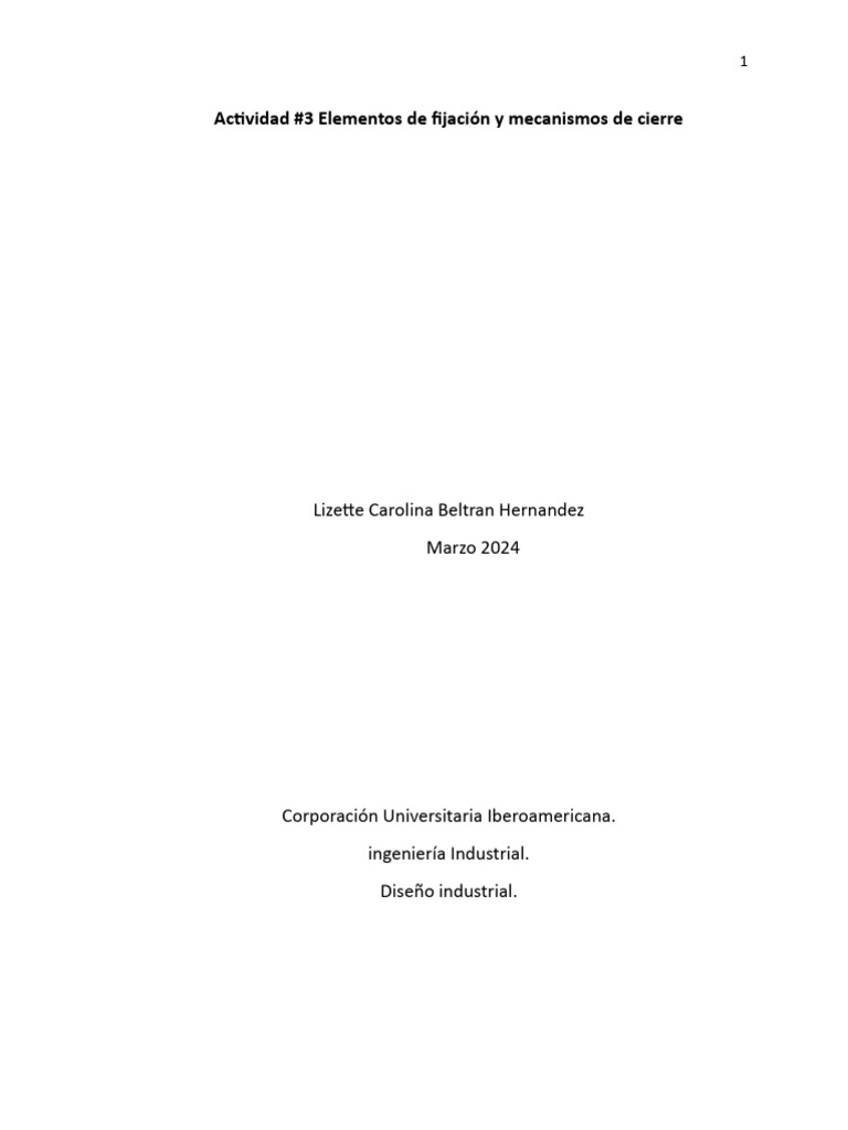 Actividad #3 | PDF | Tornillo | Remache