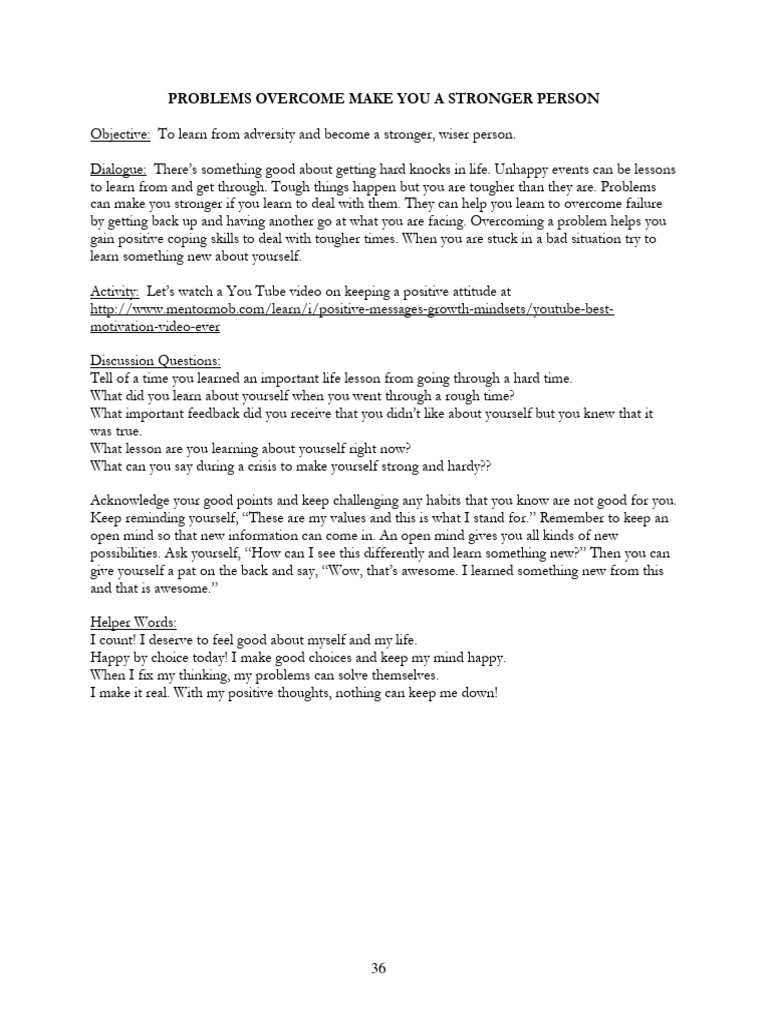 Overcoming Adversity for Personal Growth | PDF | Narcissism | Thought