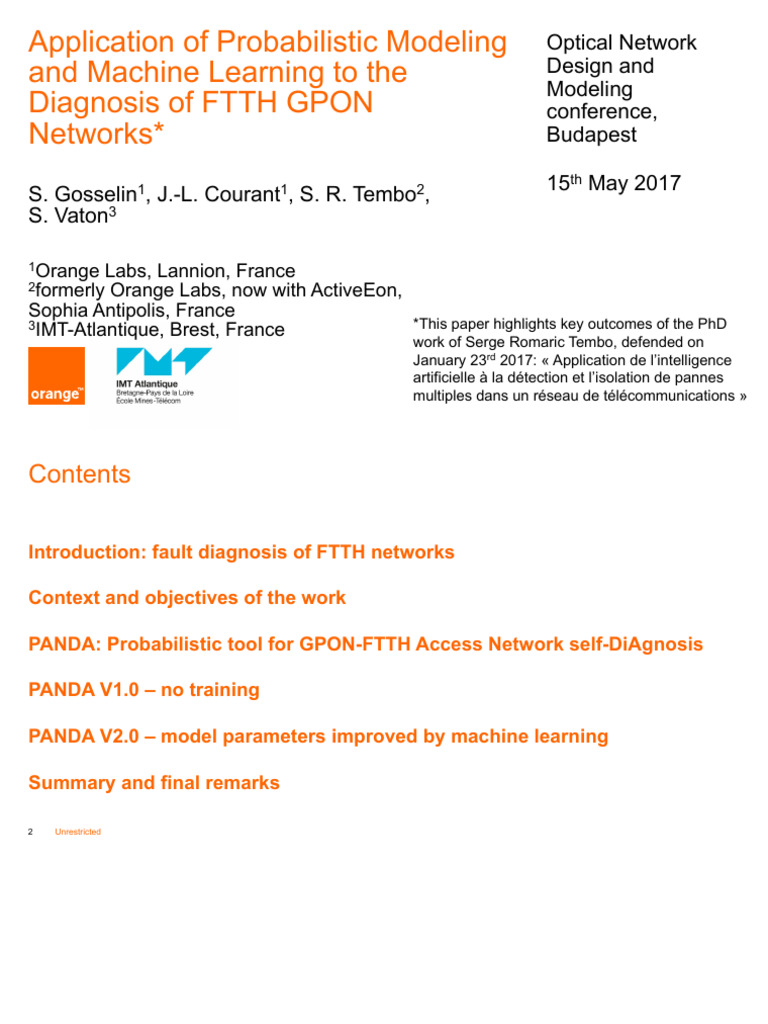 RS3 01 ONDM2017 Gosselin | PDF | Bayesian Network | Machine Learning