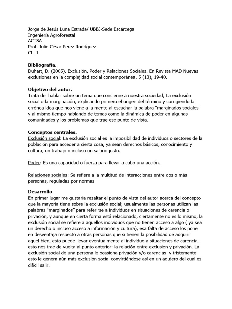 A-CL1-Jorge de Jesus Luna Estrada | PDF | Exclusión social | Sociedad