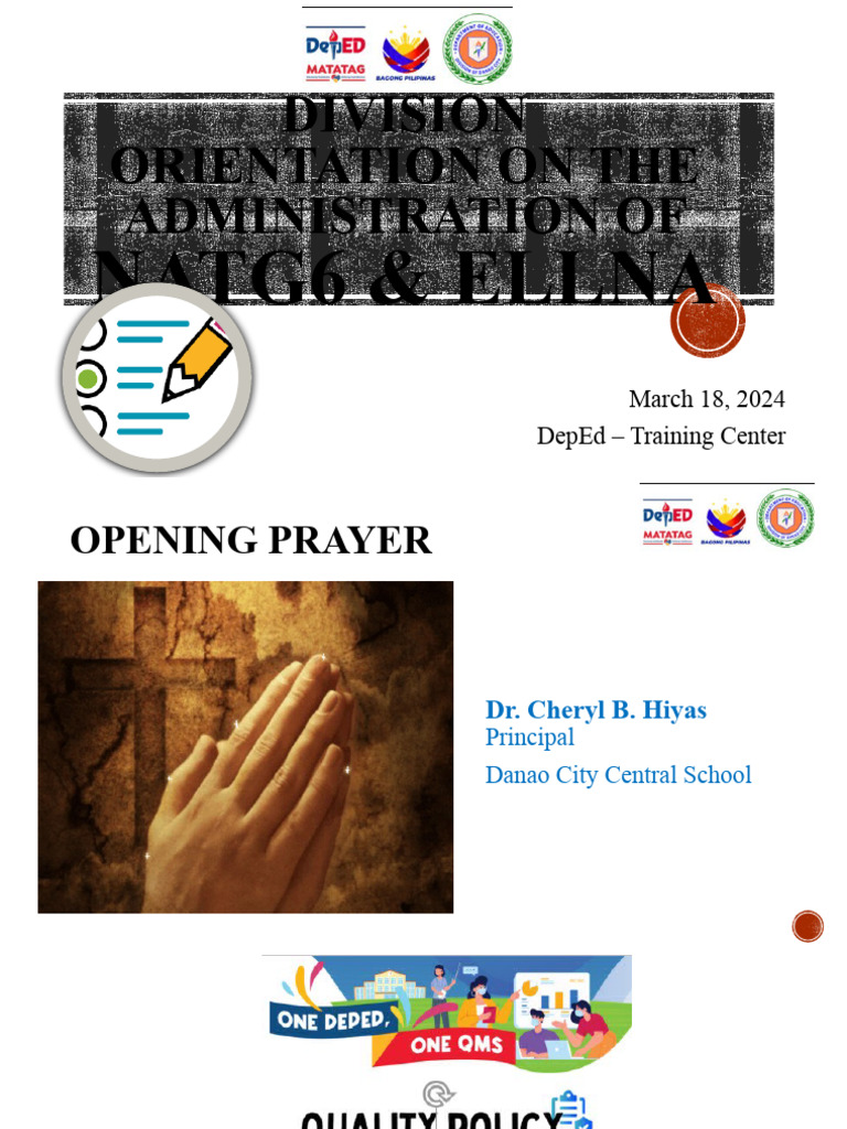 NATG6 ELLNA Div Orientation Copy For Schools | PDF | Behavior Modification | Cognition