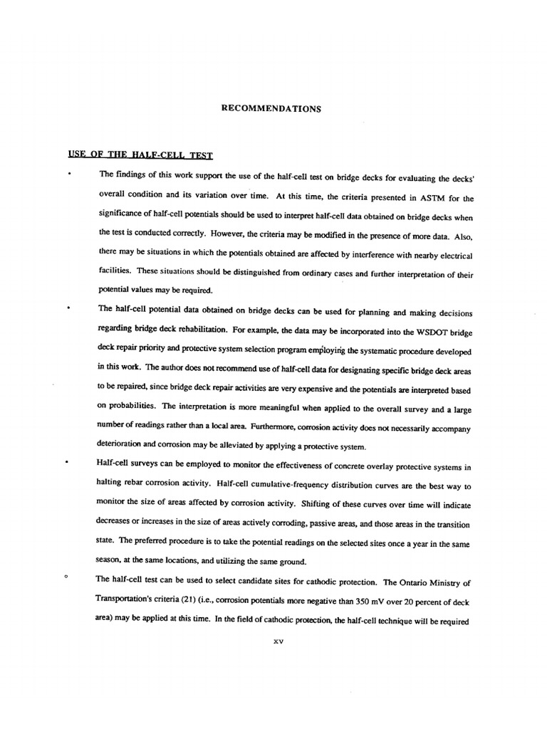 Half Cell Potential Test-1 | PDF
