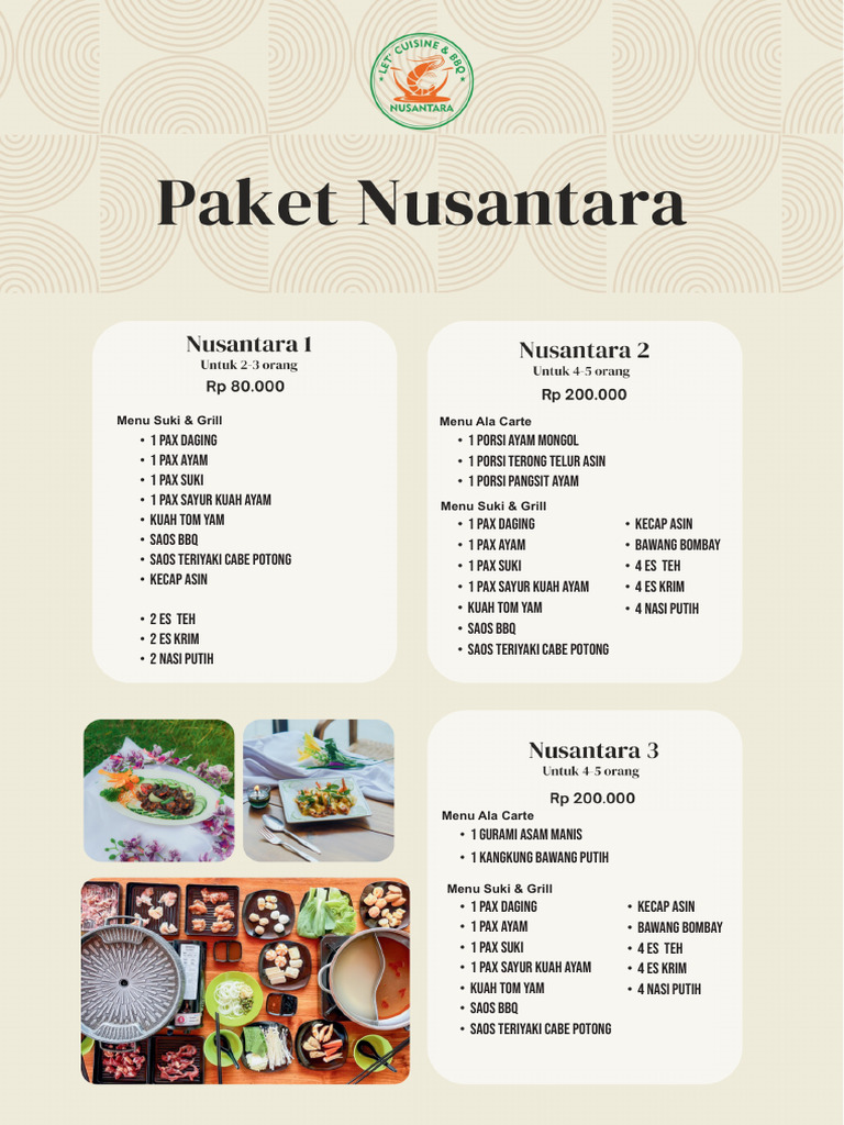 Menu Paket Makanan Nusantara | PDF