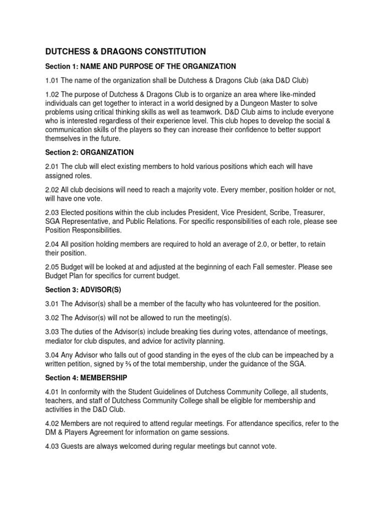 DND Constitution With Revisions | PDF | Dungeons & Dragons | Government
