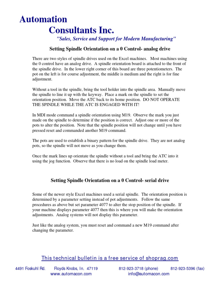 Setting Spindle Orientation 0 Control | PDF | Equipment | Manufactured ...