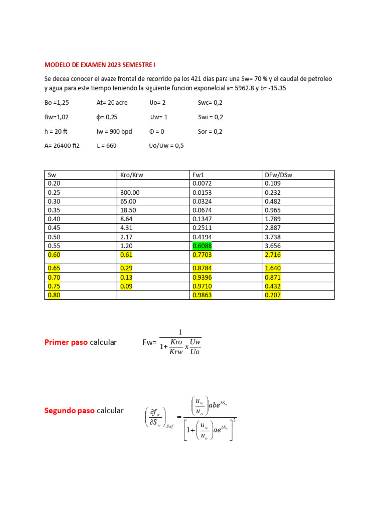 Formulario Pal Segundo Examen | PDF