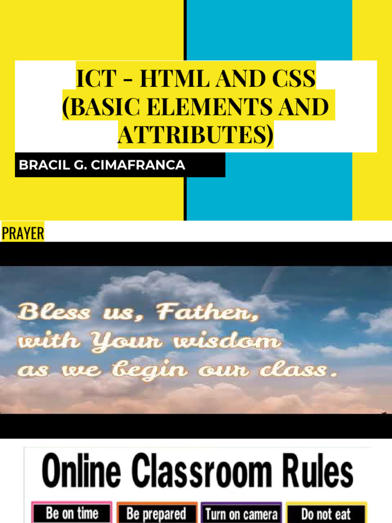 3grade 9 Ict Html And Css Html Basic Elements And Href Attributes Pdf Html Html Element