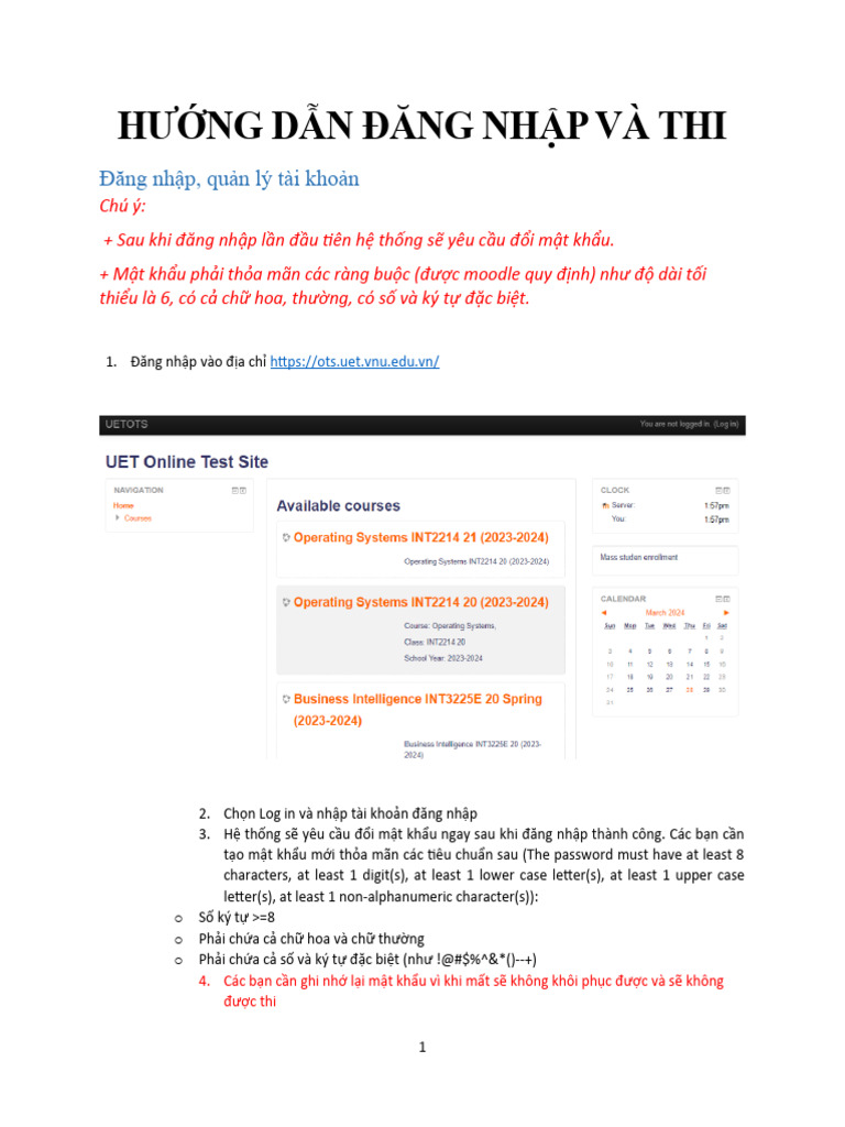 Huong Dan Dang Nhap 2024 | PDF