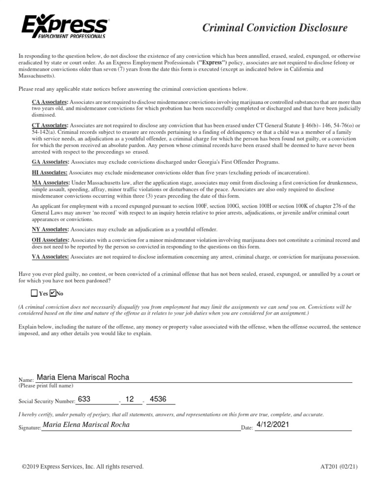 Criminal Conviction Disclosure Guidelines | PDF | Public Law | Crimes