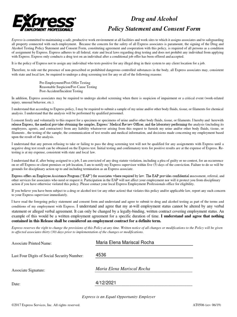 Generic Form Preview Document | PDF | Drug Test | Employment