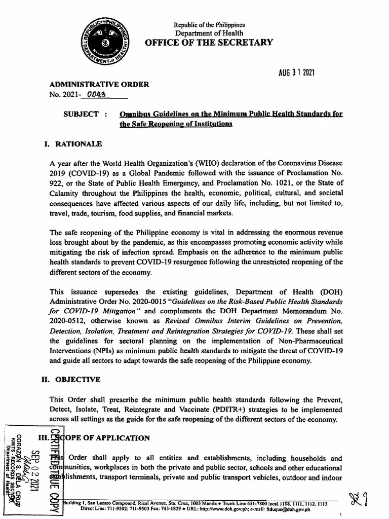 DOH Administrative Order No 2024 0043 | PDF | Medical Specialties | Medicine