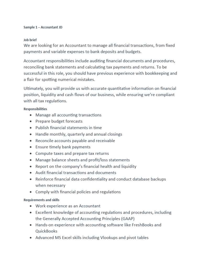 Accountant JD | PDF | Accounting | Audit