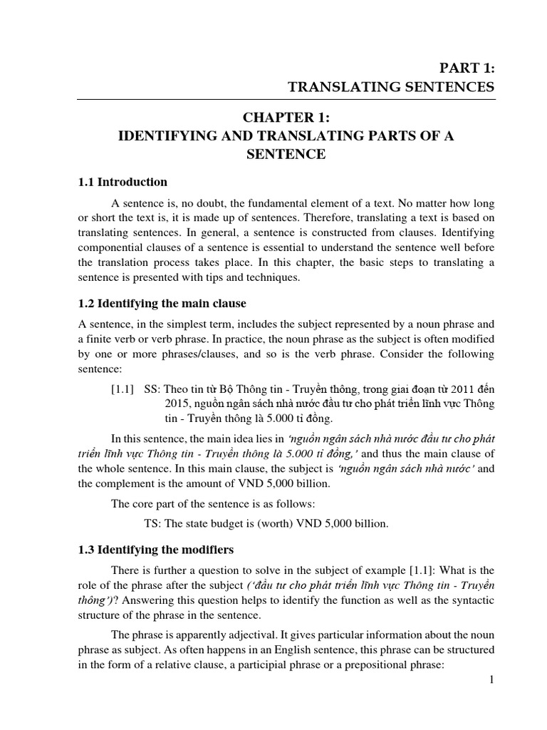 THD1 - Chapter 1 | PDF | Phrase | Sentence (Linguistics)