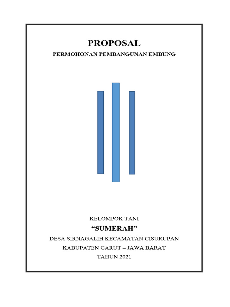 Proposal Embung Sumerah 2021 | PDF