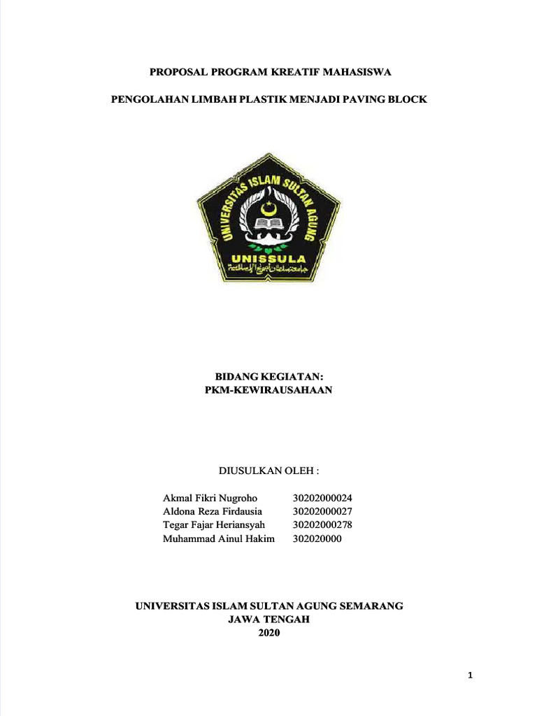 PDF Proposal PKM K Paving Block Compress | PDF