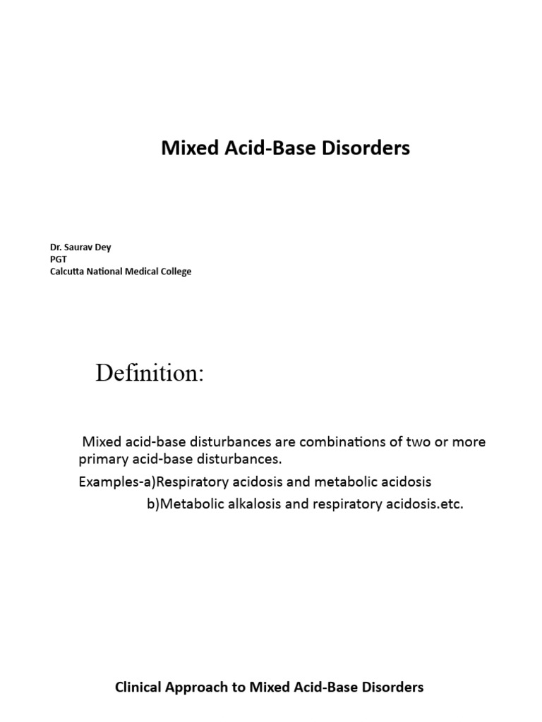 Mixed Acid Base | PDF | Clinical Medicine | Medical Specialties