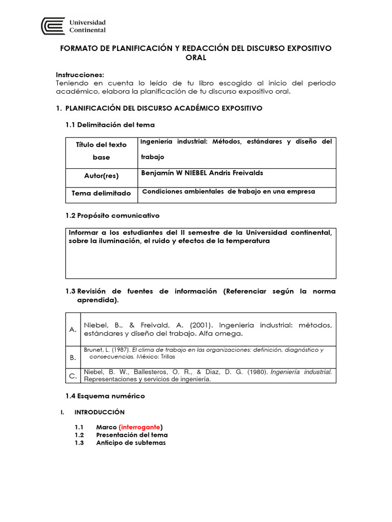 FORMATO DE PLANIFICACIÓN Y REDACCIÓN DEL DISCURSO EXPOSITIVO ORAL ...