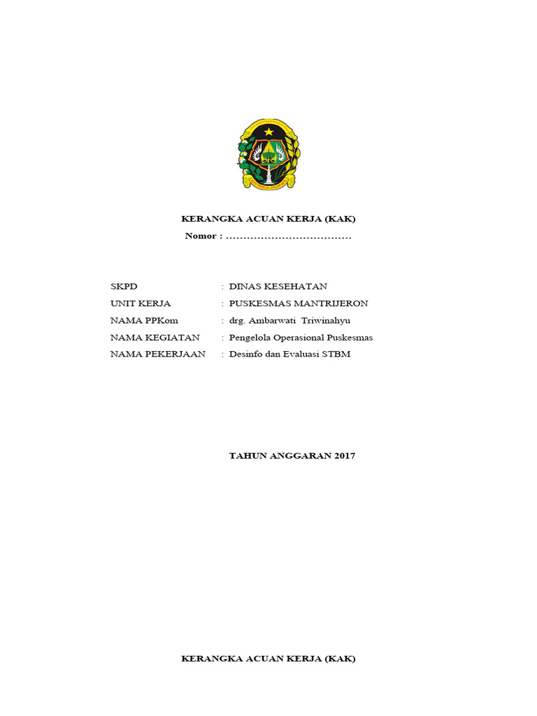 Kerangka Acuan Kerja STBM Bu Nanik | PDF
