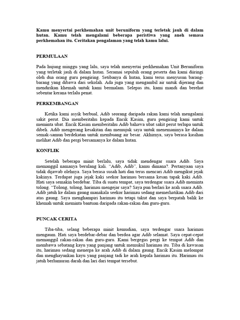 CTH Karangan Cerita Plot Tahun 4 | PDF
