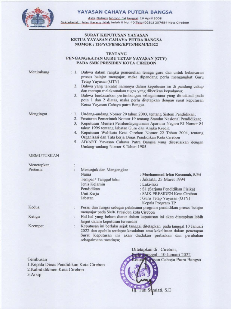 Scan SK Kepegawaian Terakhir | PDF