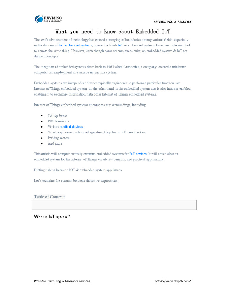 What You Need To Know About Embedded IoT | Download Free PDF | Internet ...