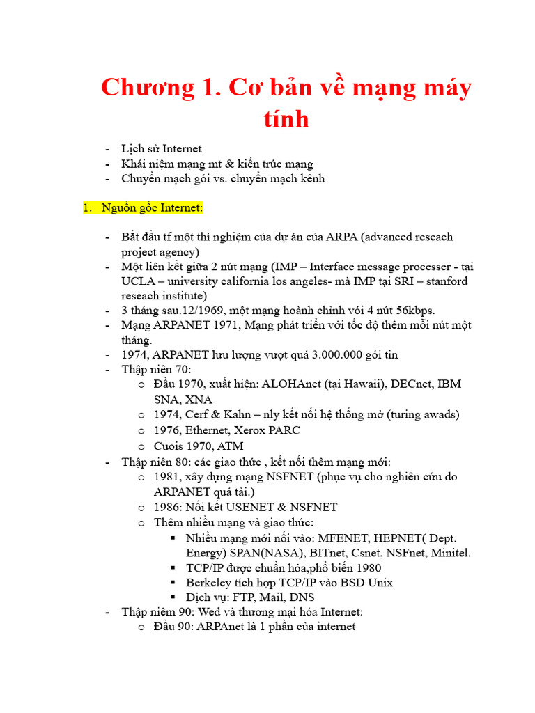 LÝ THUYÊT M NG Máy Tính | PDF