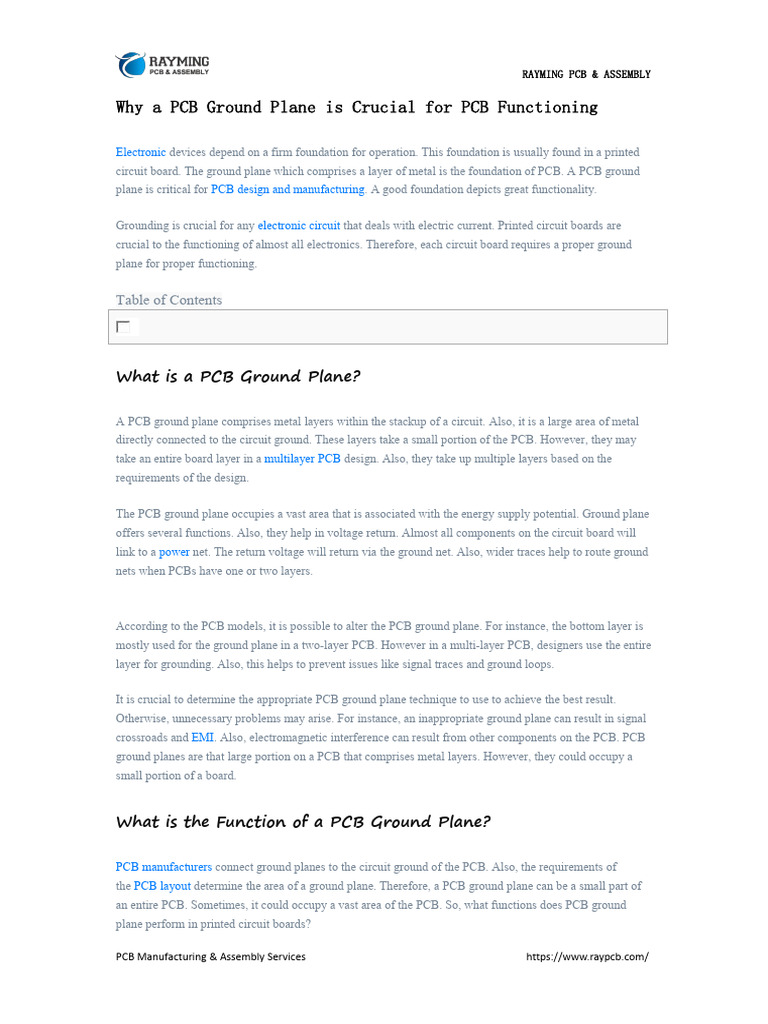 Why A PCB Ground Plane Is Crucial For PCB Functioning | PDF | Printed Circuit Board ...