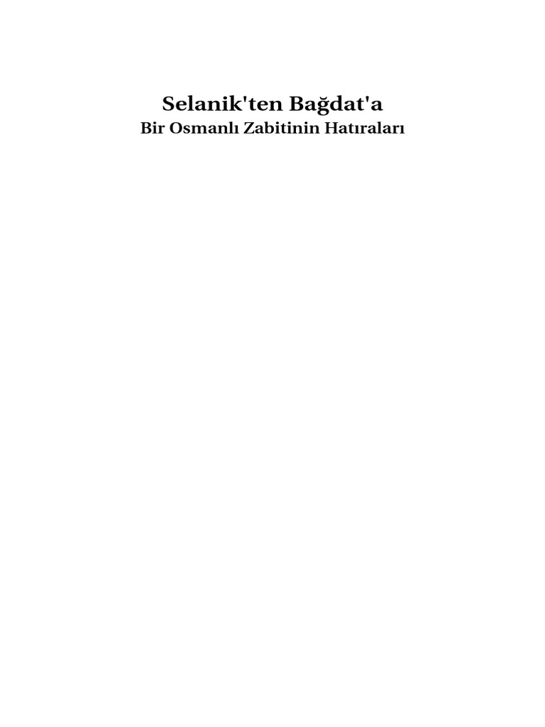 255 Selanik Ten Bagdat A Icindekiler Onsoz Indeks 1617882029 | PDF