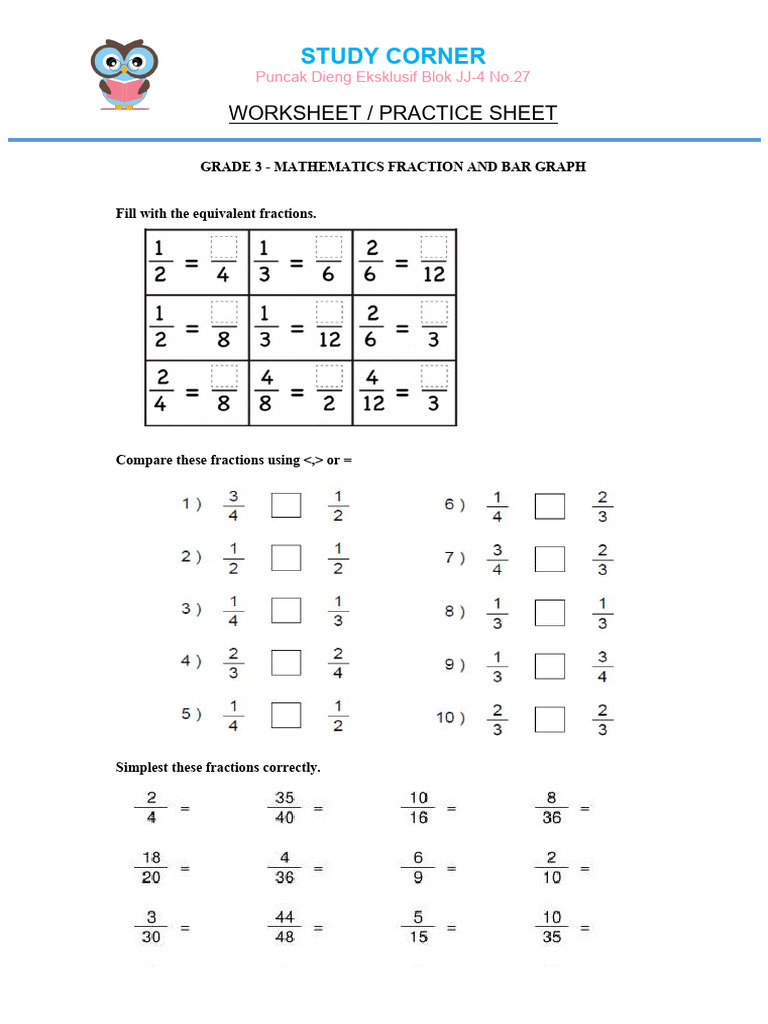CT Practices Fractions and Bar Graph | PDF | Theoretical Computer Science | Discrete Mathematics