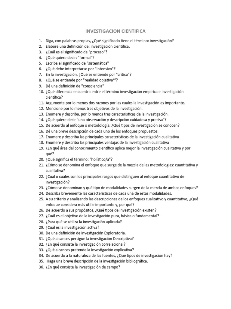 Definiciones y Tipos de Investigación Científica | PDF | Conocimiento ...