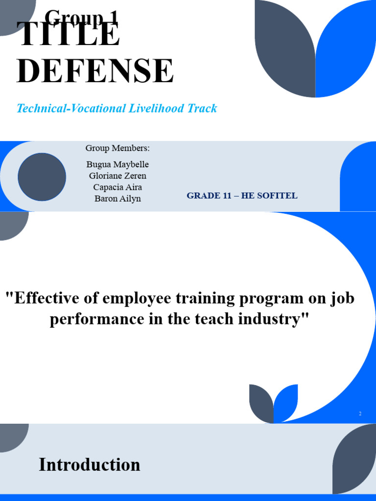 Title Defense Format and Example - 1 | PDF | Employment | Mentorship