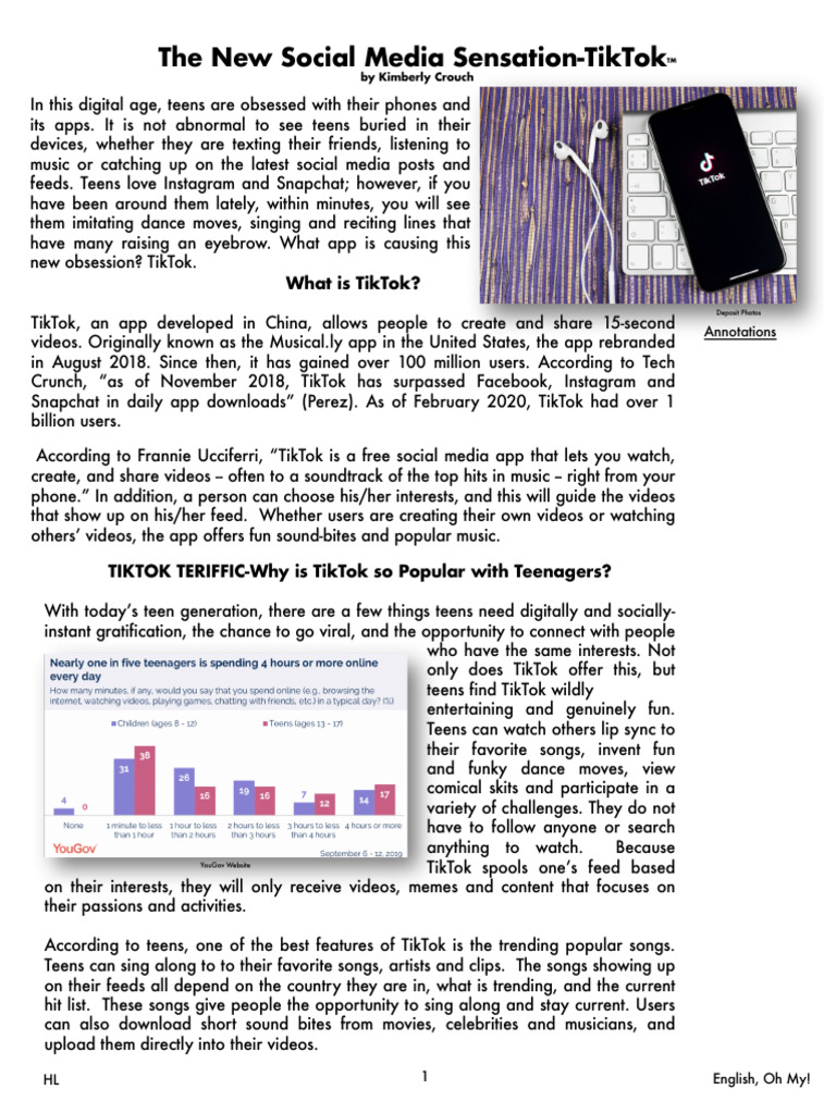 TikTok Article & Questions (PART 1) | PDF | Social Media | Popular ...