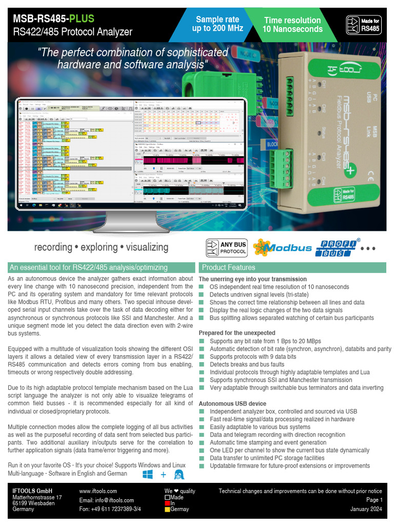 Prospekt MSB RS485 PLUS and Kit en | PDF | Bit Rate | Usb