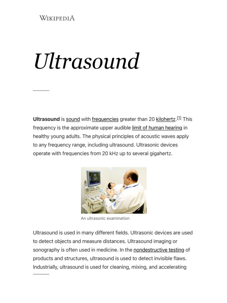 Ultrasound - Wikipedia | PDF