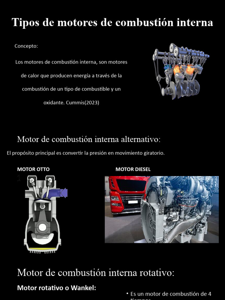 Tipos de Motores de Combustión Interna | PDF | Motor de combustión interna | Pistón