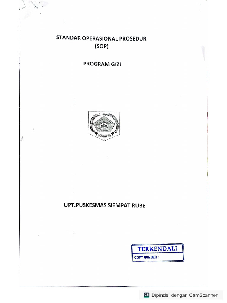 Sop Program Gizi | PDF