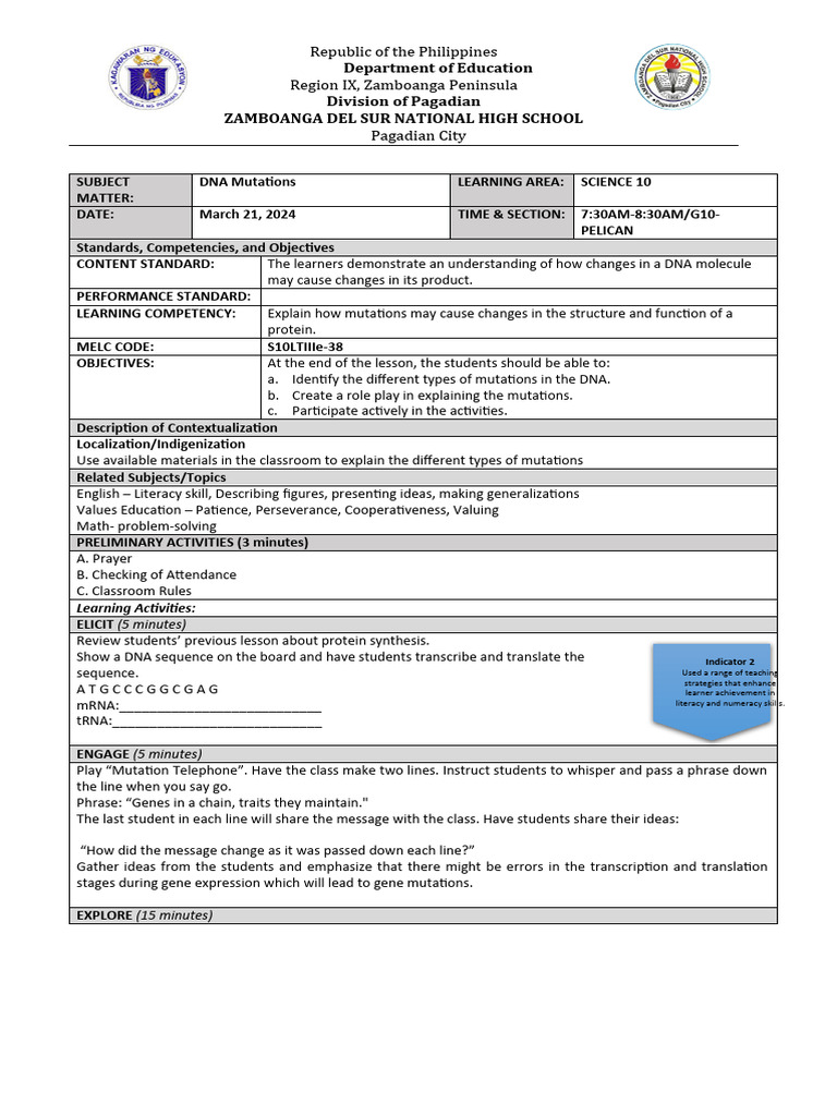 Gene Mutation Lesson Plan | PDF | Point Mutation | Gene