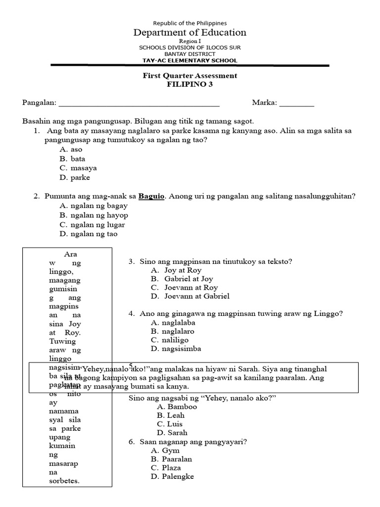 Q1 Fil PT | PDF