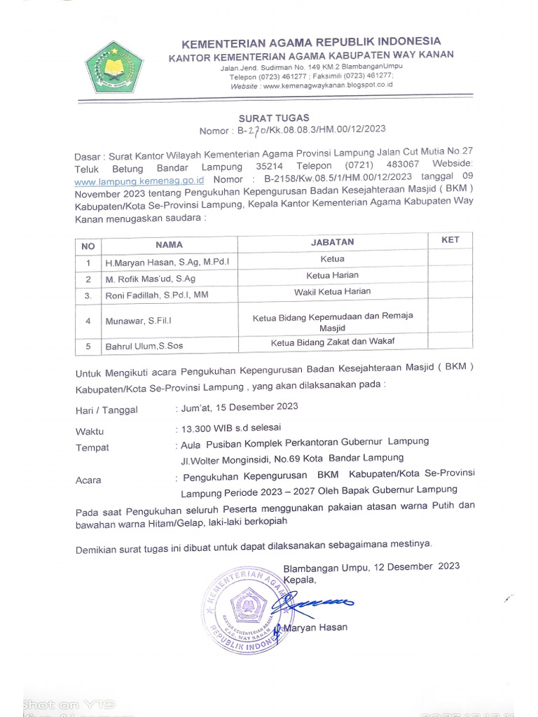 Surat Tugas Bkm Pdf