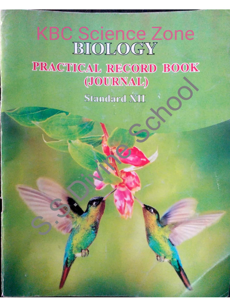 STD 12 Biology Journal (English Medium) | PDF