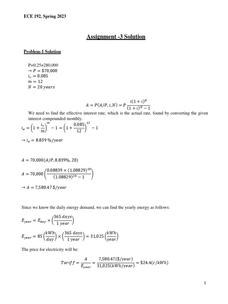 Tutorial 3 Solution | PDF | Interest