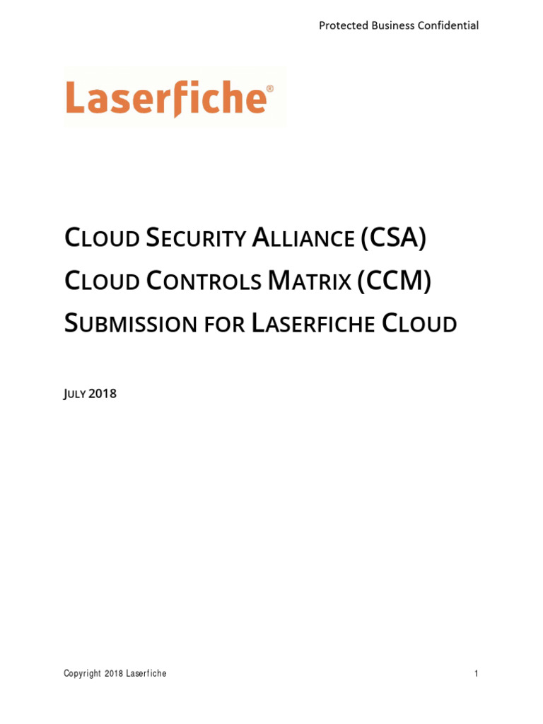 Laserfiche - CSA and CCM | PDF | Information Security | Cloud Computing