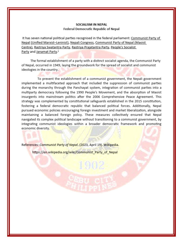 Socialism in Nepal | PDF