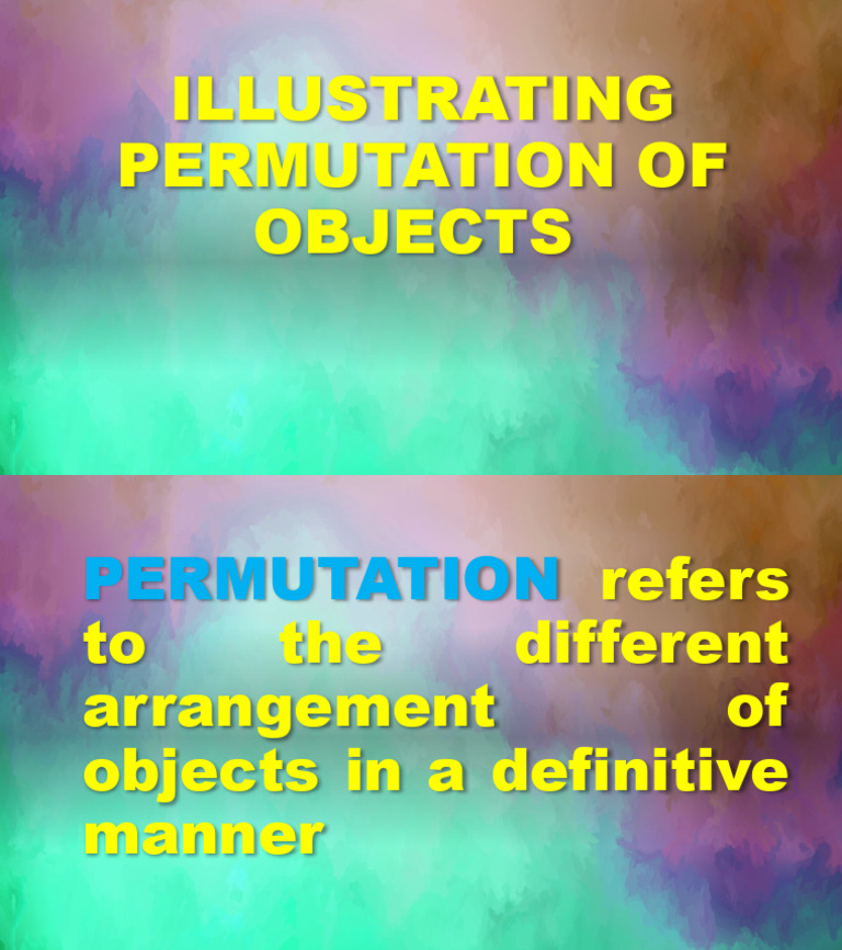 Illustrating Permutation Of Objects Pdf