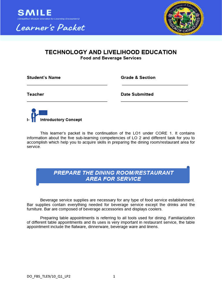 Tle-Fbs LP 2 | PDF | Tableware | Spoon