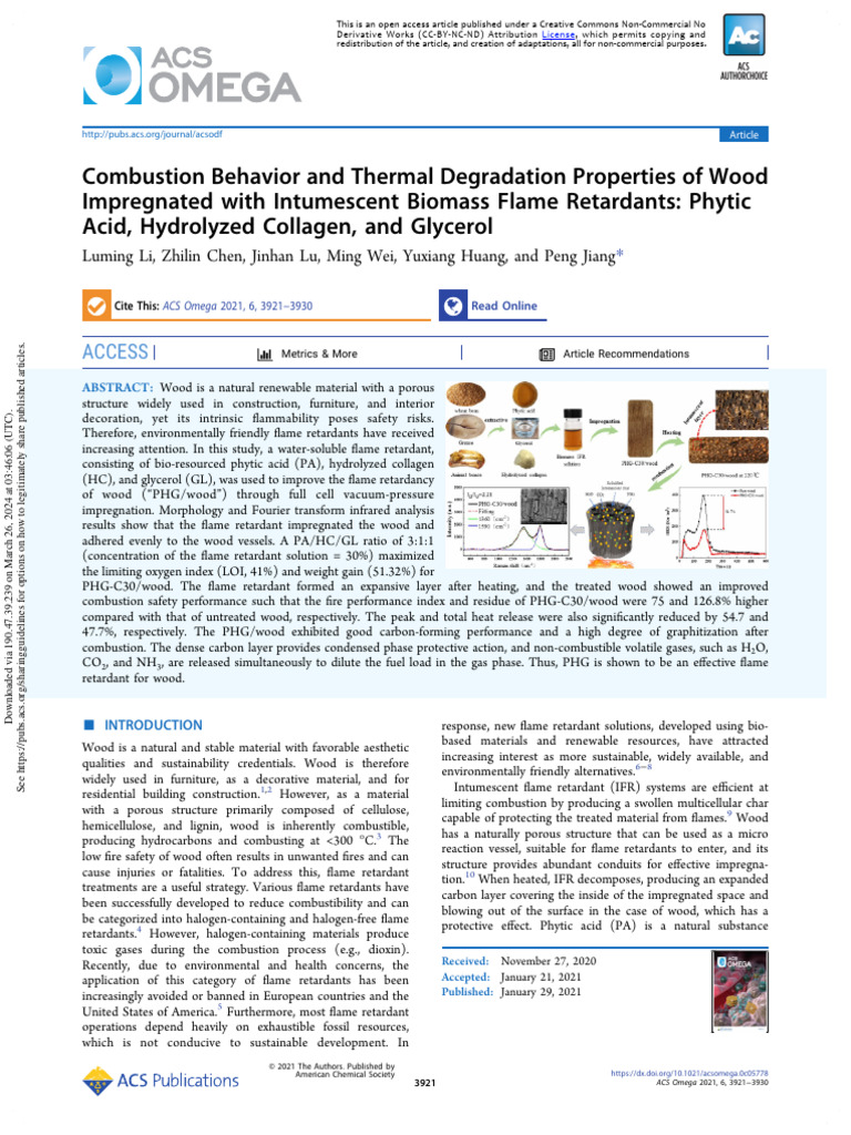 Li Et Al 2021 Combustion Behavior and Thermal Degradation Properties of ...