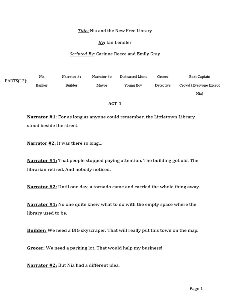 Nia and The New Free Library | PDF