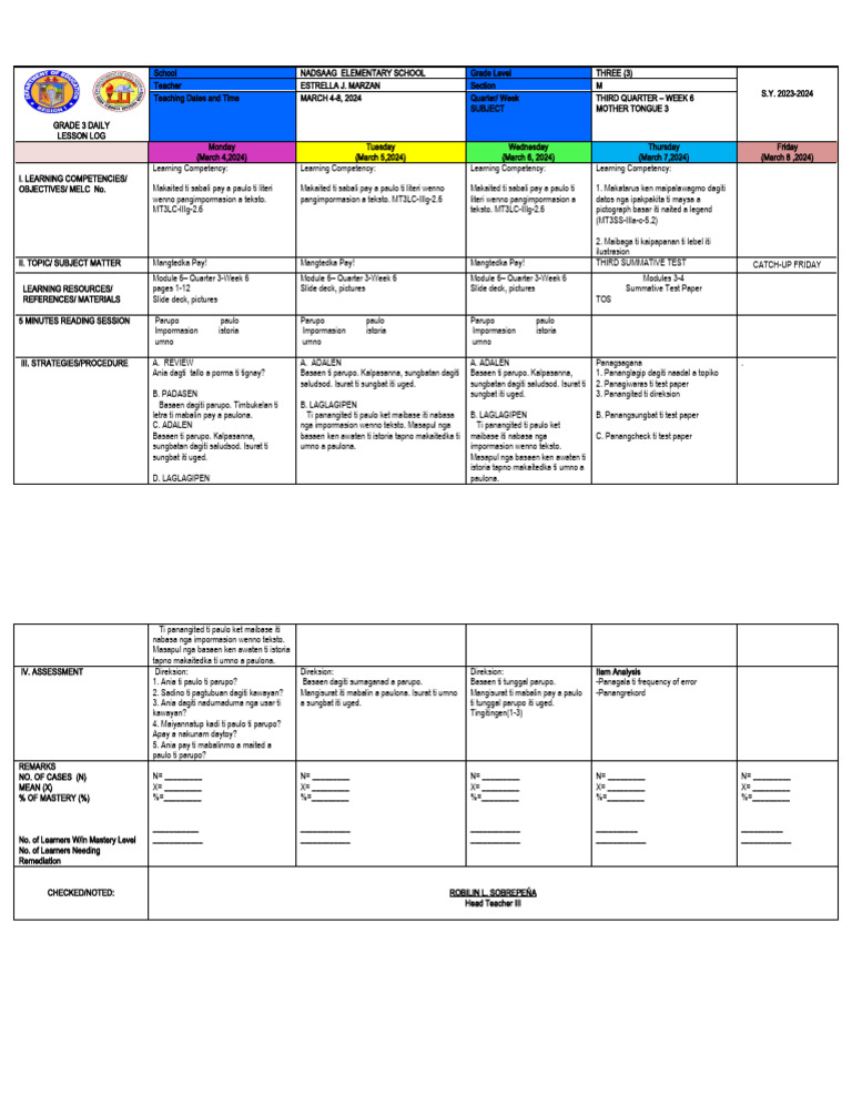 MTB DLL Q3 Week 6 | PDF